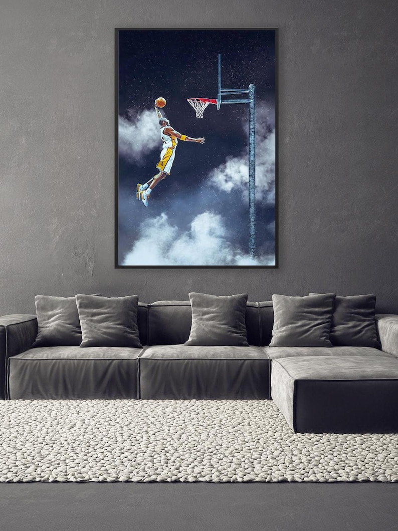 Light up Canvas - Kobe, Basketball LED Wall Art, Black Mamaba Art, Kobe ...