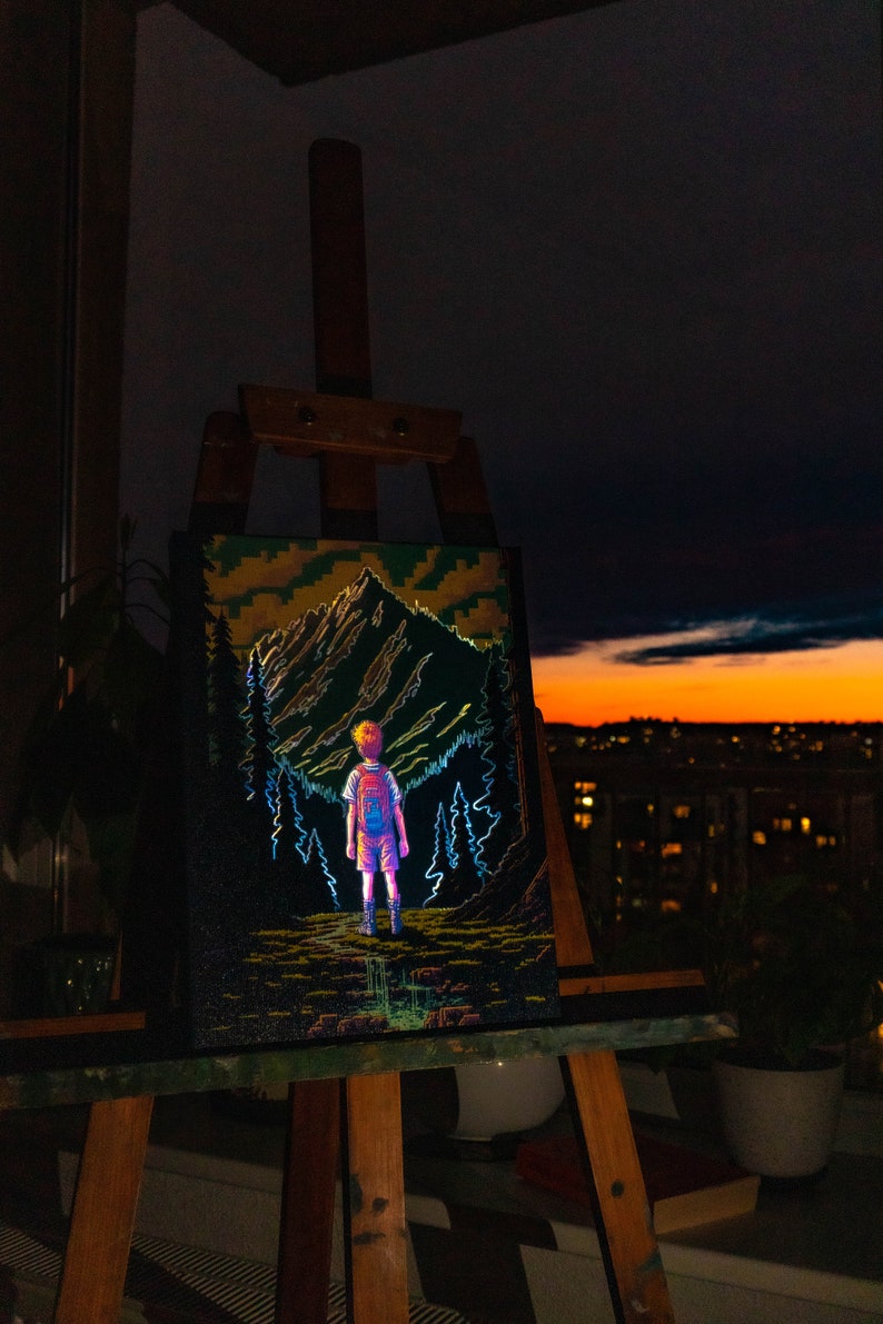 Pixel Art LED Light up Canvas Luminous Wall Art 8bit Art Kid Painting ...