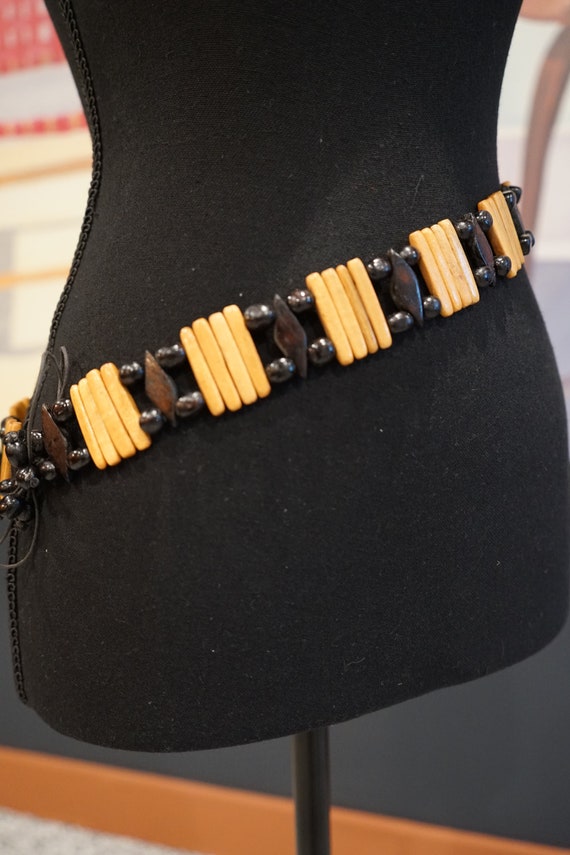 Vintage Wood Belt - Gem