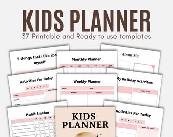 Printable Kids Planner, Kids Daily Planner, Daily Journal for Kids, 55 ...