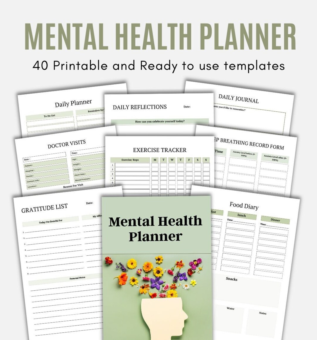 Mental Health Planner, Printable Mental Health Journal, Digital Therapy ...