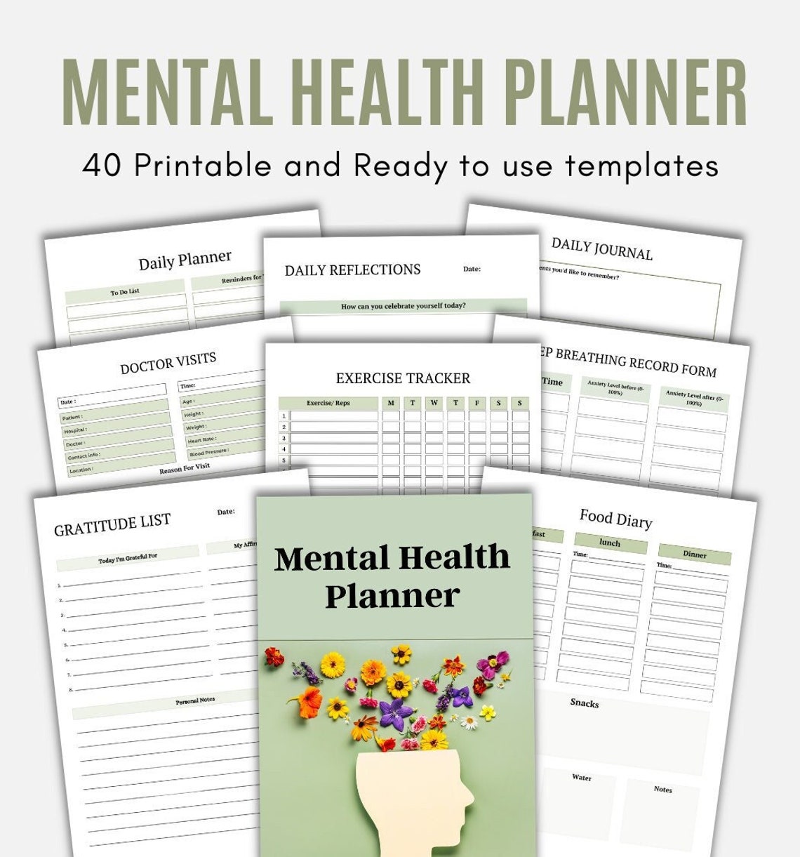 Mental Health Planner, Printable Mental Health Journal, Digital Therapy ...