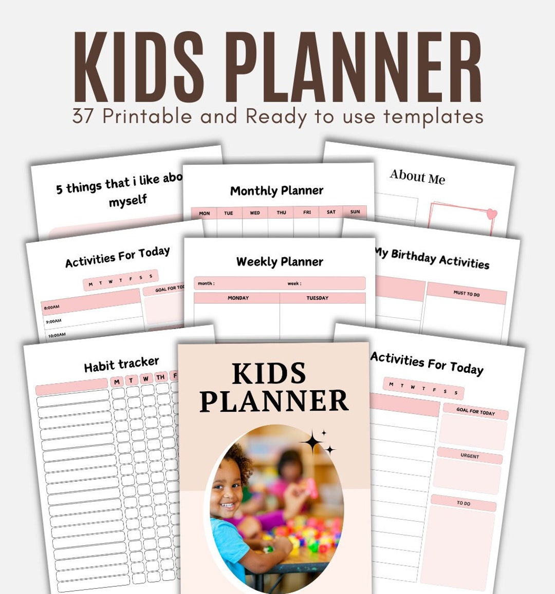 Kids Planner, Printable Kids Daily Planner, Daily Journal for Kids ...