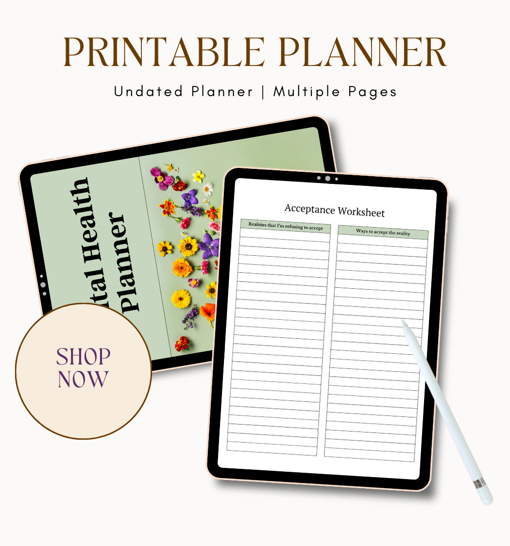 Mental Health Planner, Printable Mental Health Journal, Digital Therapy ...