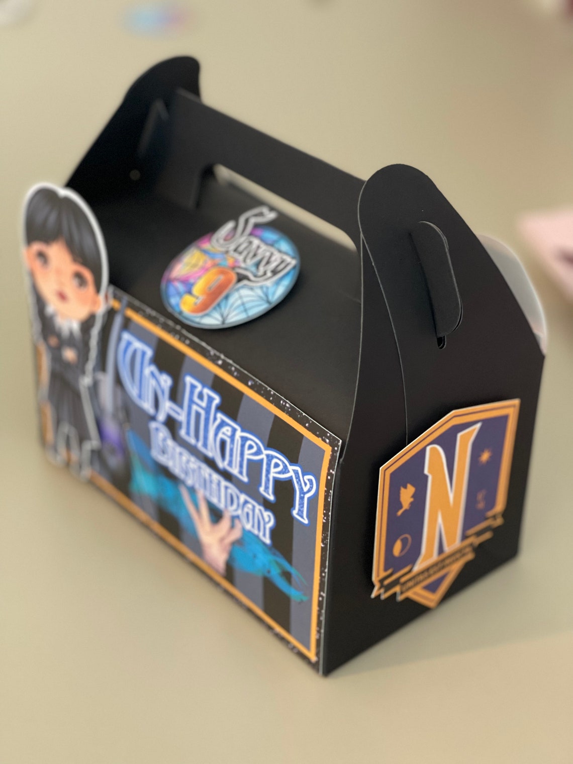 Wednesday Favor Box Addams Family Favor Box Wednesday Treat - Etsy