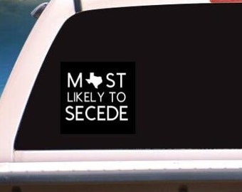 Texas Secede Decal - Etsy