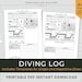 Scuba Diving Log Template Printable PDF Download | Diving Journal ...