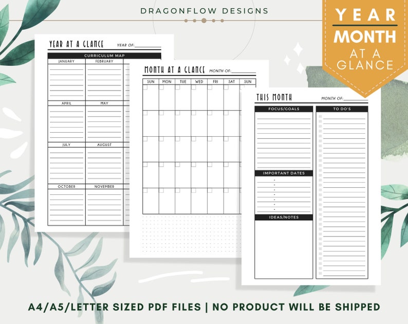 Homeschool Lesson Planner PDF Printable | Curriculum Map Organizer ...