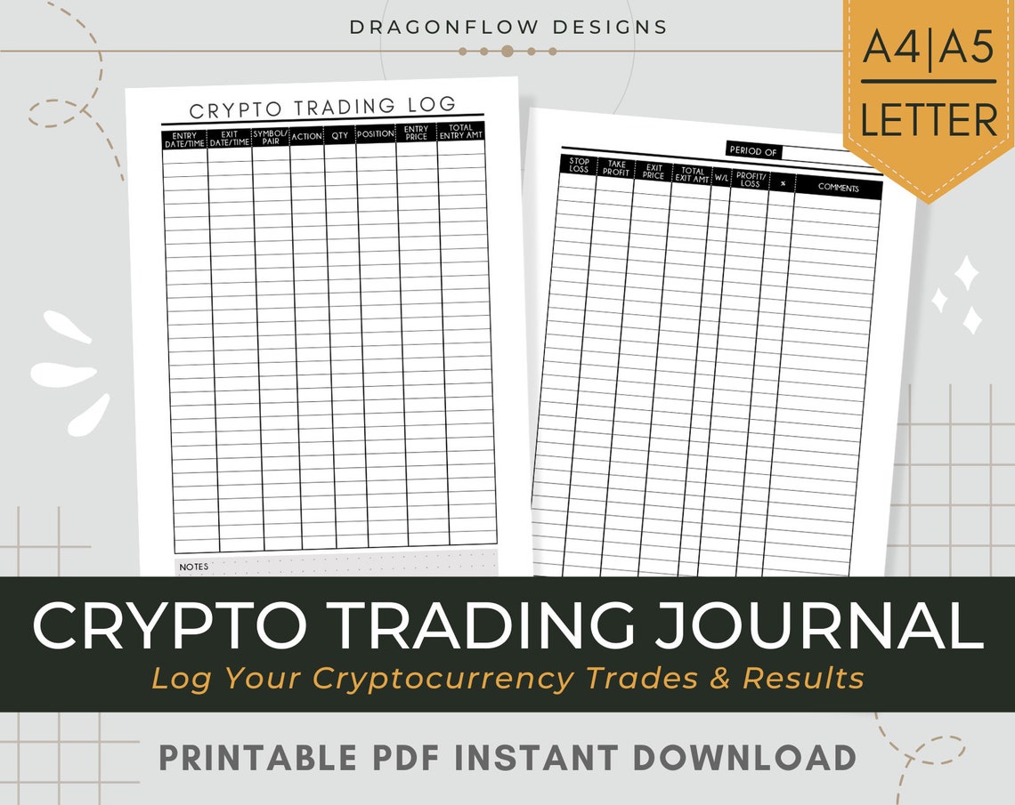 Crypto Trading Journal Printable | Cryptocurrency Purchase Ledger PDF ...