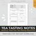Tea Tasting Notes Journal PDF Printable Download Template - Etsy