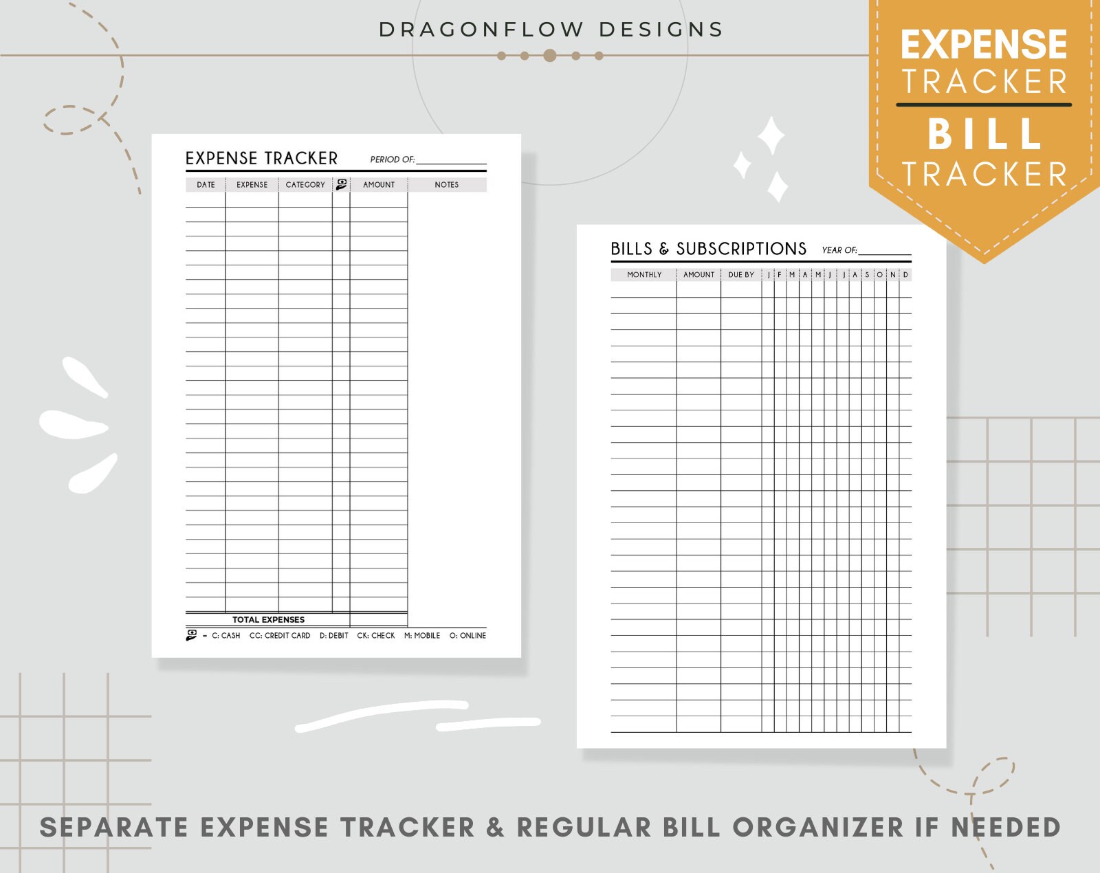 Monthly Budget Planner Printable PDF Download Financial Journal ...