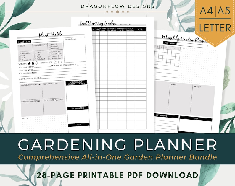 Complete Garden Planner Bundle for Vegetable, Herb & Flower Gardening ...