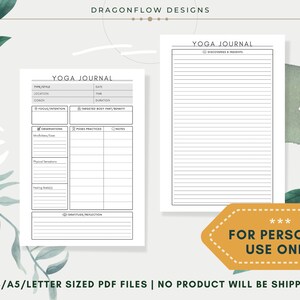 Yoga Journal Printable PDF Download | Mindfulness Log Tracker | Record ...