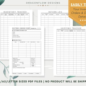 Pottery Making Bundle Template Printable | Potter Business Logbook ...