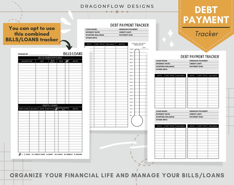 Financial Planner Printable PDF Download | Budget Planner Template ...