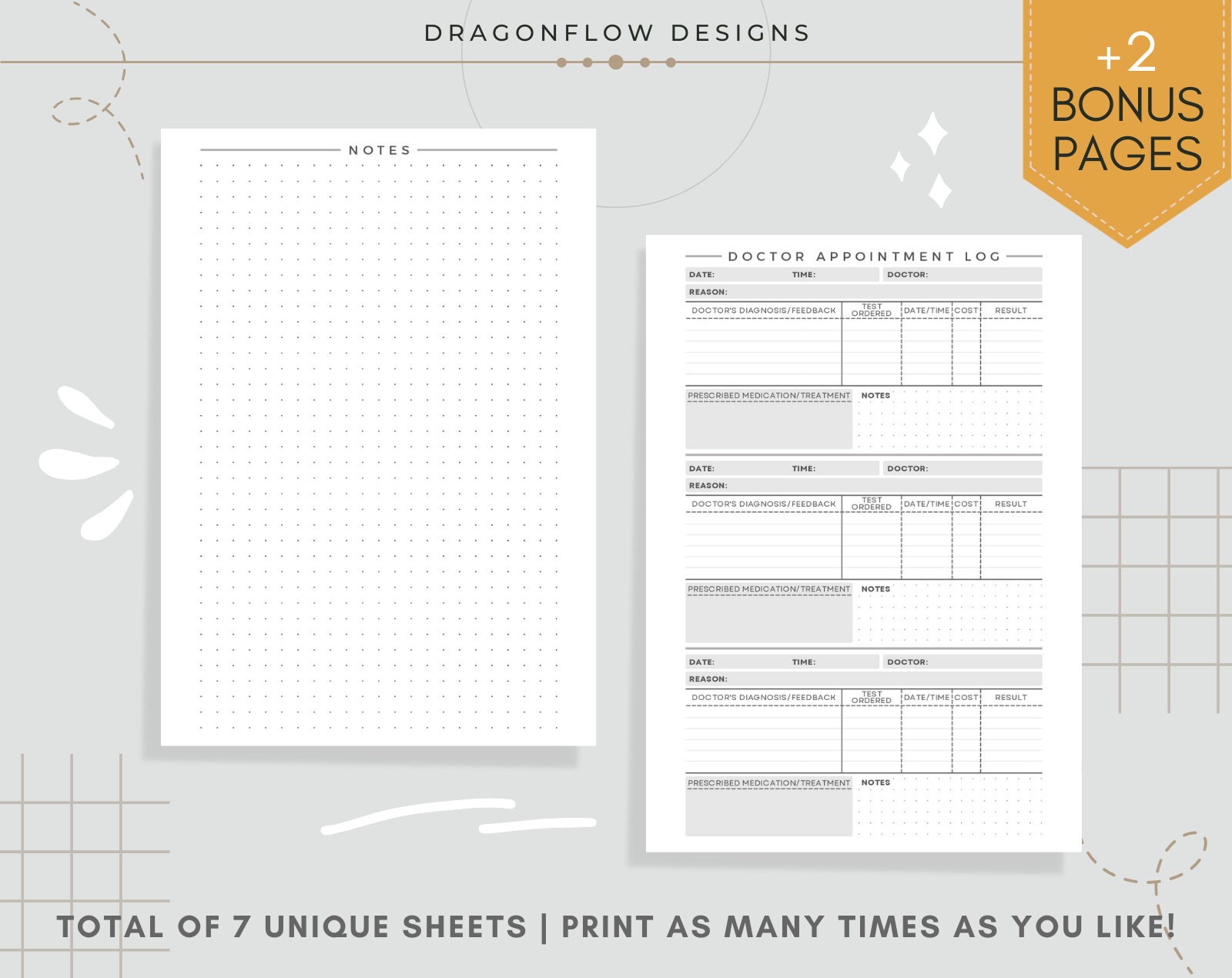 Fibromyalgia Journal Printable Template | Fibro Pain Tracker PDF ...
