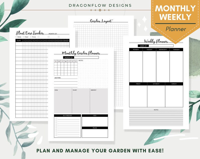Complete Garden Planner Bundle for Vegetable, Herb & Flower Gardening ...
