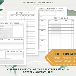 Pottery Making Bundle Template Printable | Potter Business Logbook ...