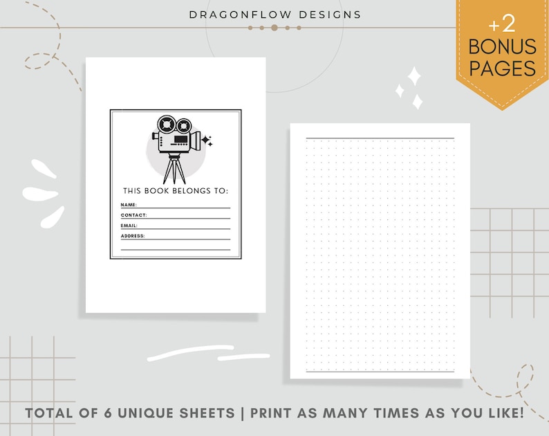 Movie Review Log Printable Download | Film Critic Journal PDF Template ...