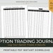 Option Trading Journal Printable | Options Trade & Investment Ledger ...