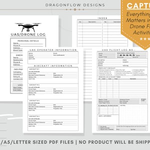 Drone Flight Log Printable Download | Record UAV Information, Session ...