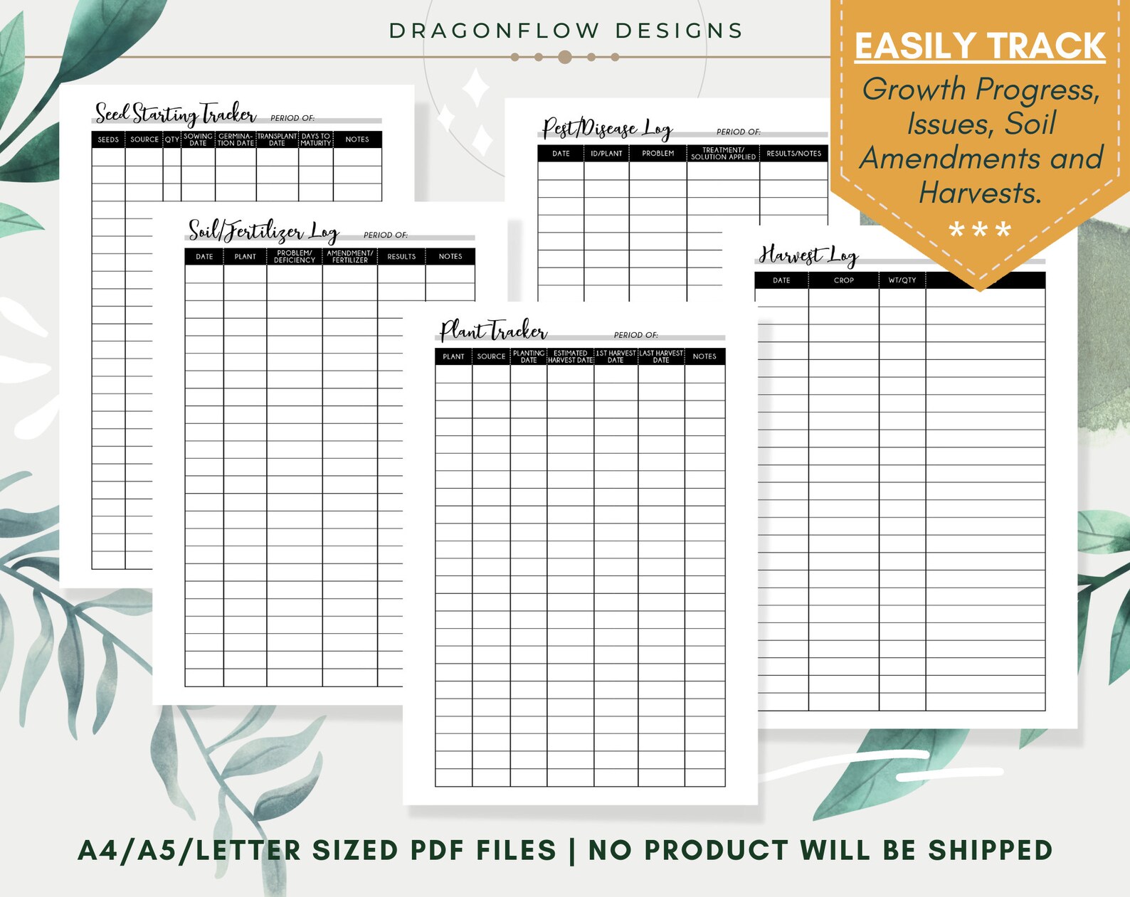 Complete Garden Planner Bundle for Vegetable, Herb & Flower Gardening ...