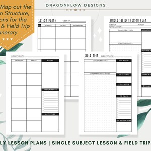Homeschool Lesson Planner PDF Printable | Curriculum Map Organizer ...