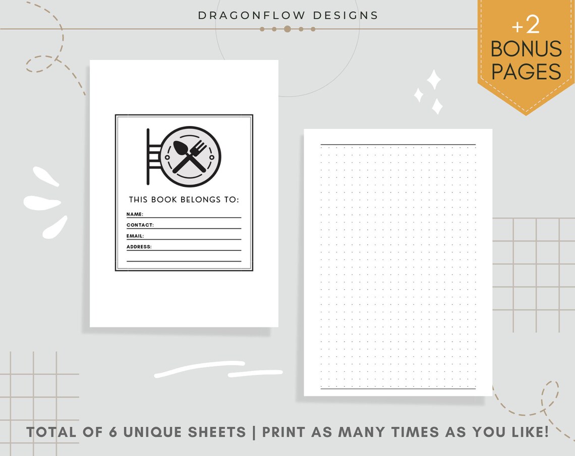 Restaurant Review Log Printable Download | Foodie Journal PDF Template ...