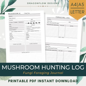 Mushroom Hunting Log Printable Download | Foraging Tracker Template to ...