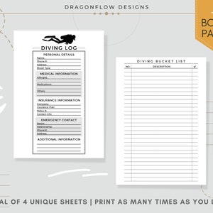 Scuba Diving Log Template Printable PDF Download | Diving Journal ...