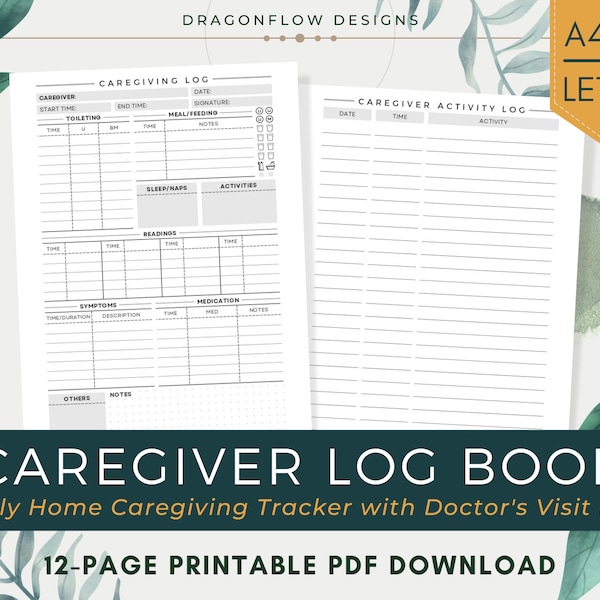 Caregiver Log - Etsy
