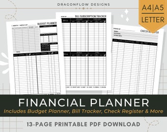 Monthly Budget Planner Printable PDF Download Financial | Etsy