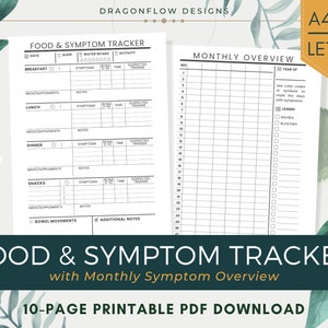 Food & Symptom Tracker PDF Printable | Food Sensitivity, Intolerance ...