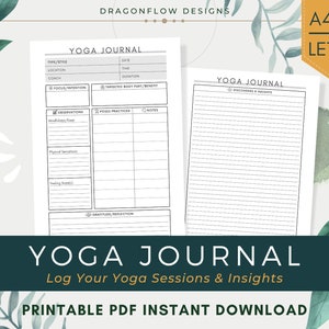 Yoga Journal Printable PDF Download | Mindfulness Log Tracker | Record ...