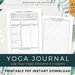 Yoga Journal Printable PDF Download Mindfulness Log Tracker Record Your ...