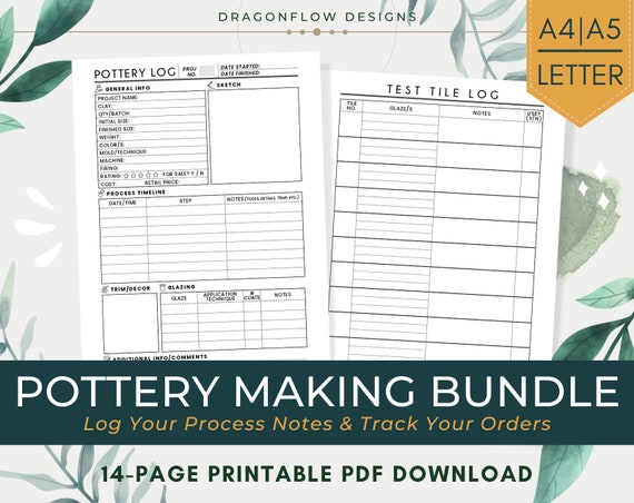 Pottery Making Bundle Template Printable Potter Business - Etsy