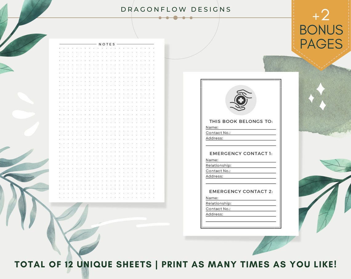 Caregiver Log Book Template | Caregiving Daily Report Printable | Track ...