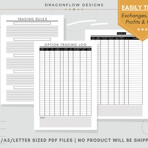 Option Trading Journal Printable | Options Trade & Investment Ledger ...
