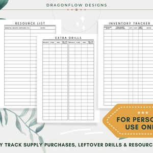 Diamond Painting Log Printable Download | Record Design Details ...