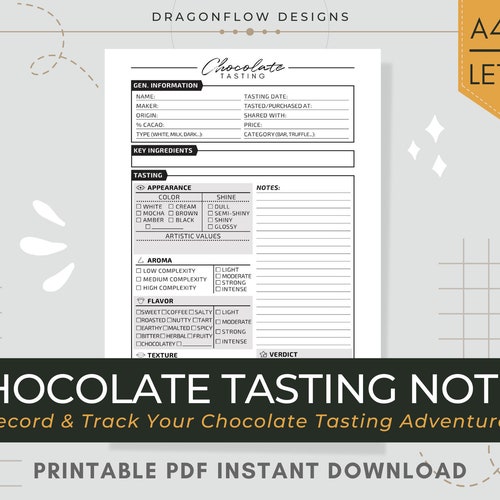 Tea Tasting Notes Journal PDF Printable Download Template - Etsy