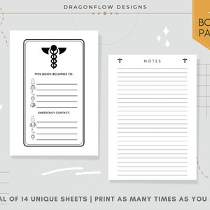 Medical Records Bundle Printable | Healthcare Planner PDF Template ...