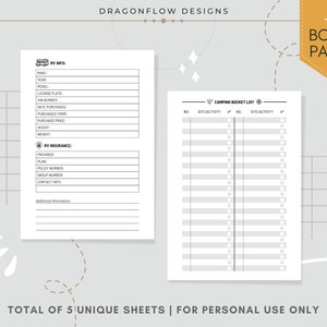 Campground Log PDF Printable Download | Camping Journal Template ...