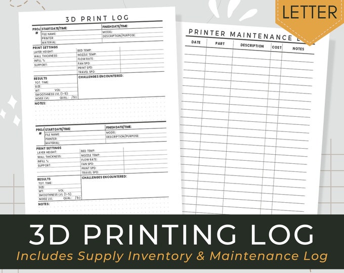 3D Printer Setting Spreadsheet - Etsy