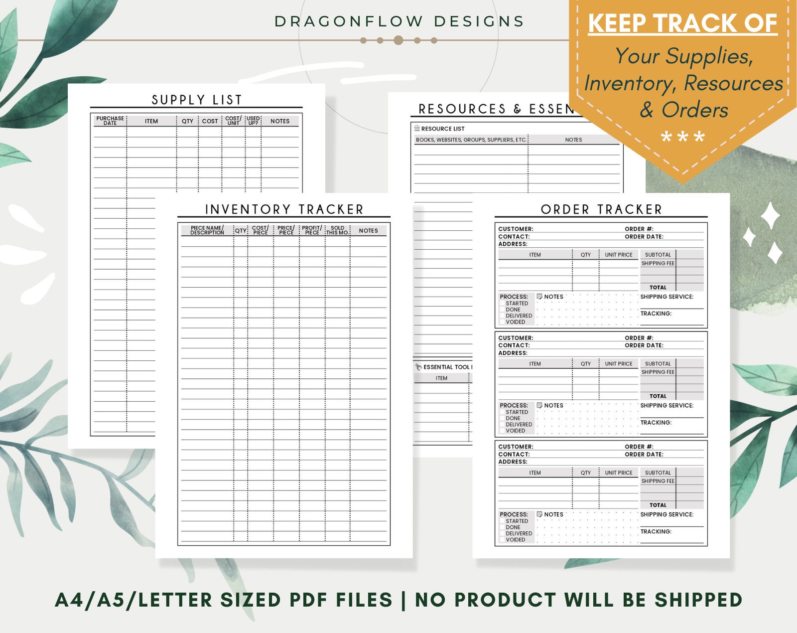 Jewelry Making Log PDF Printable Download | Jewellery Project Journal ...