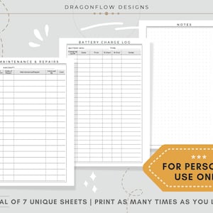 Drone Flight Log Printable Download | Record UAV Information, Session ...