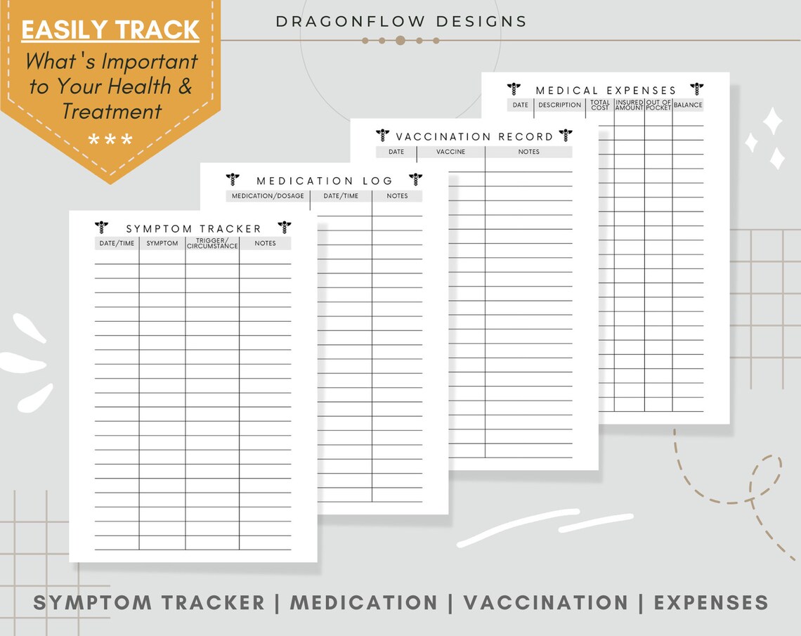 Medical Records Bundle Printable | Healthcare Planner PDF Template ...