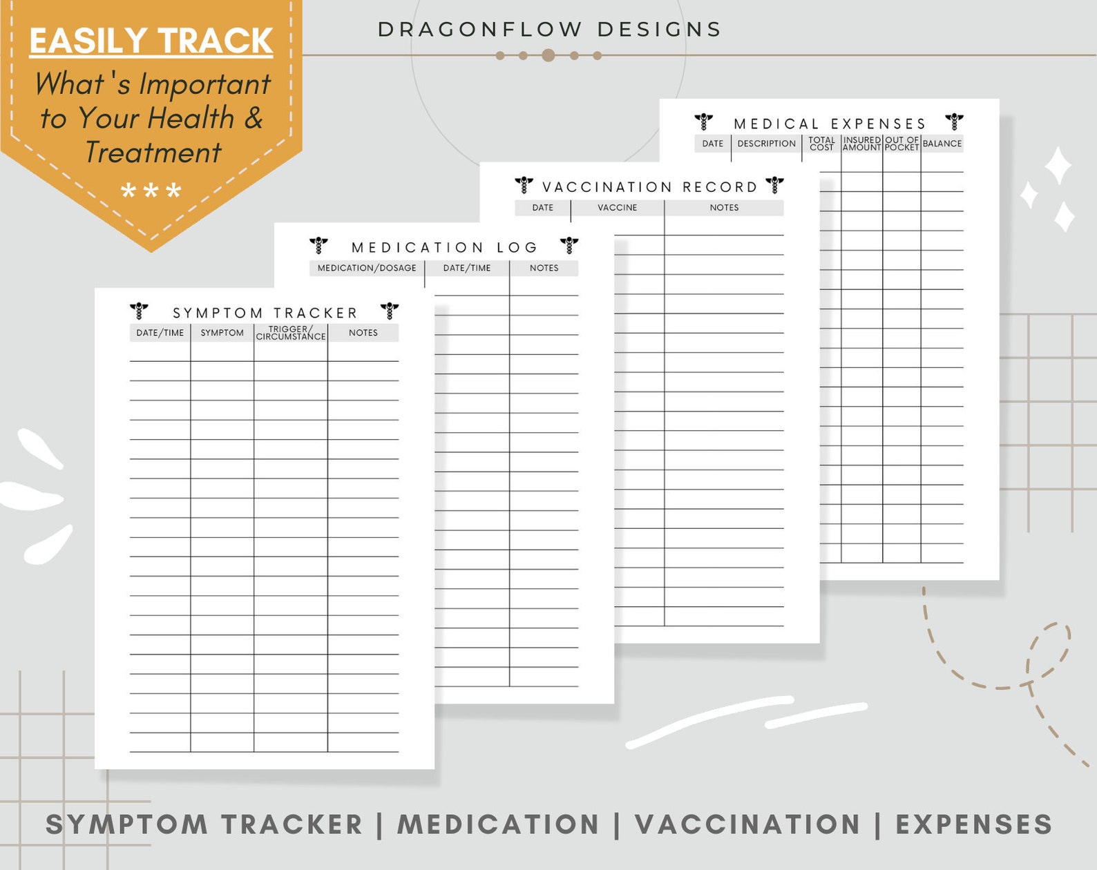 Medical Records Bundle Printable | Healthcare Planner PDF Template ...