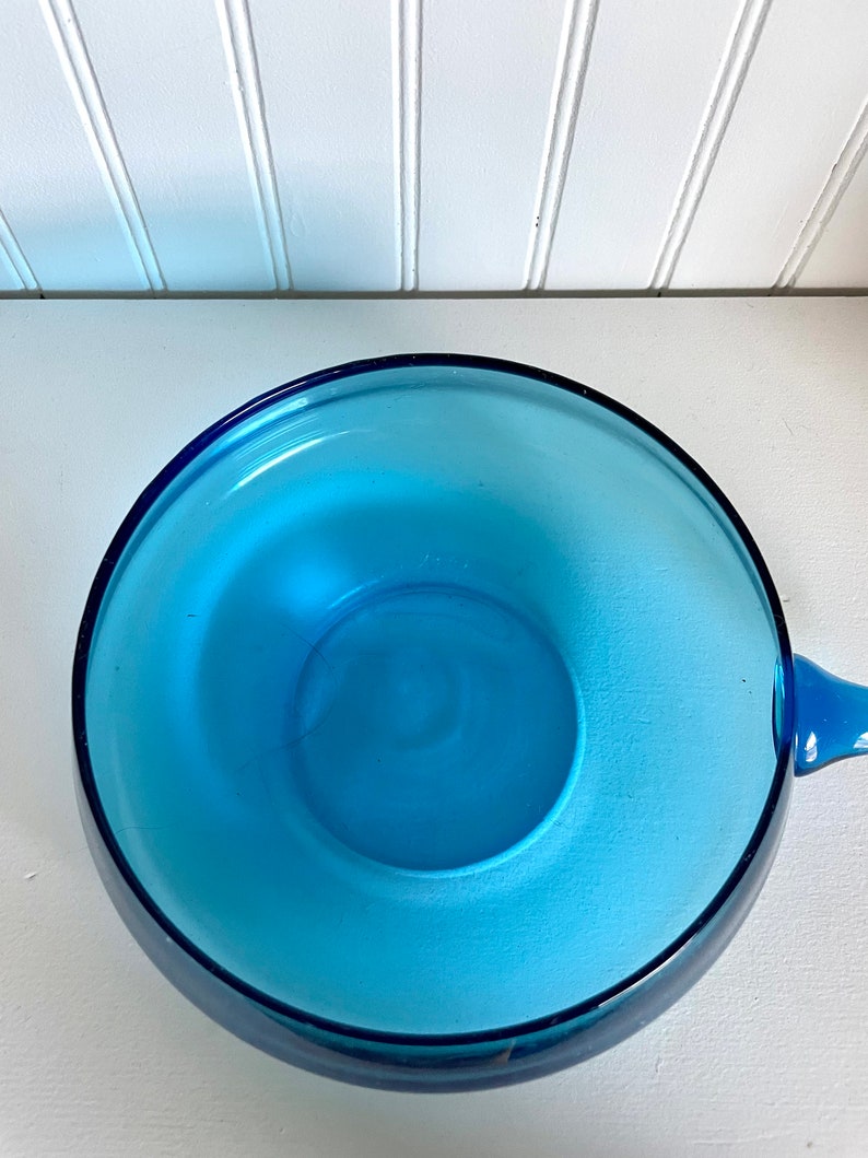 Mid-century Italian Blue Handmade Glass Candy Dish With Applied Handle ...