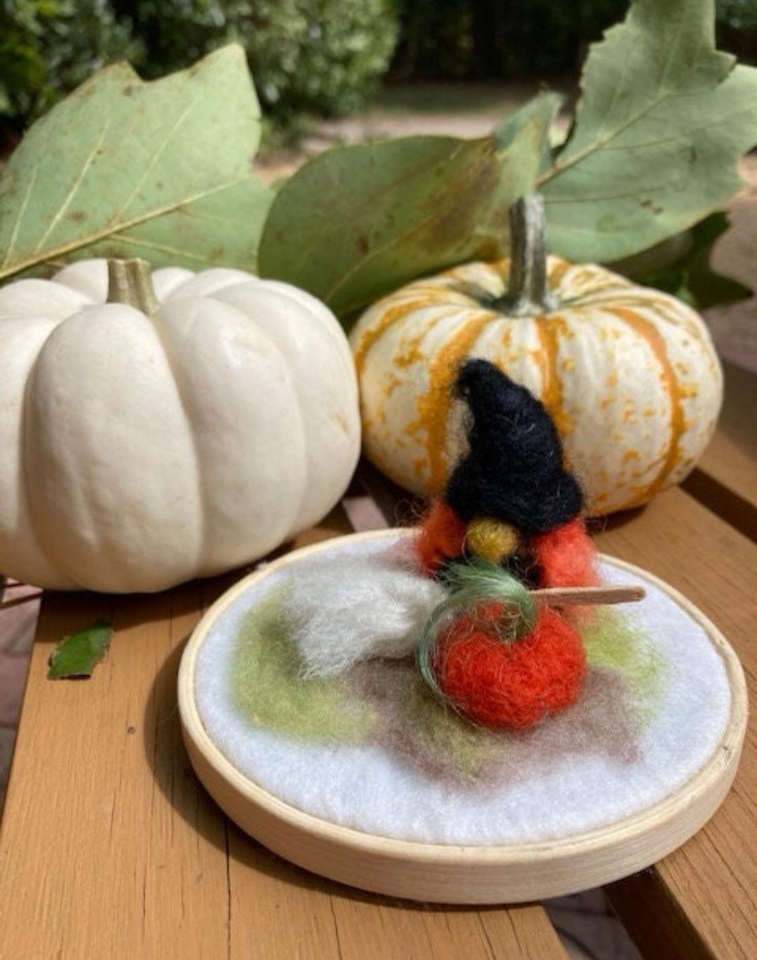 Handmade Halloween Felted Witch Gnome Fairy Garden, Witch Gnome ...