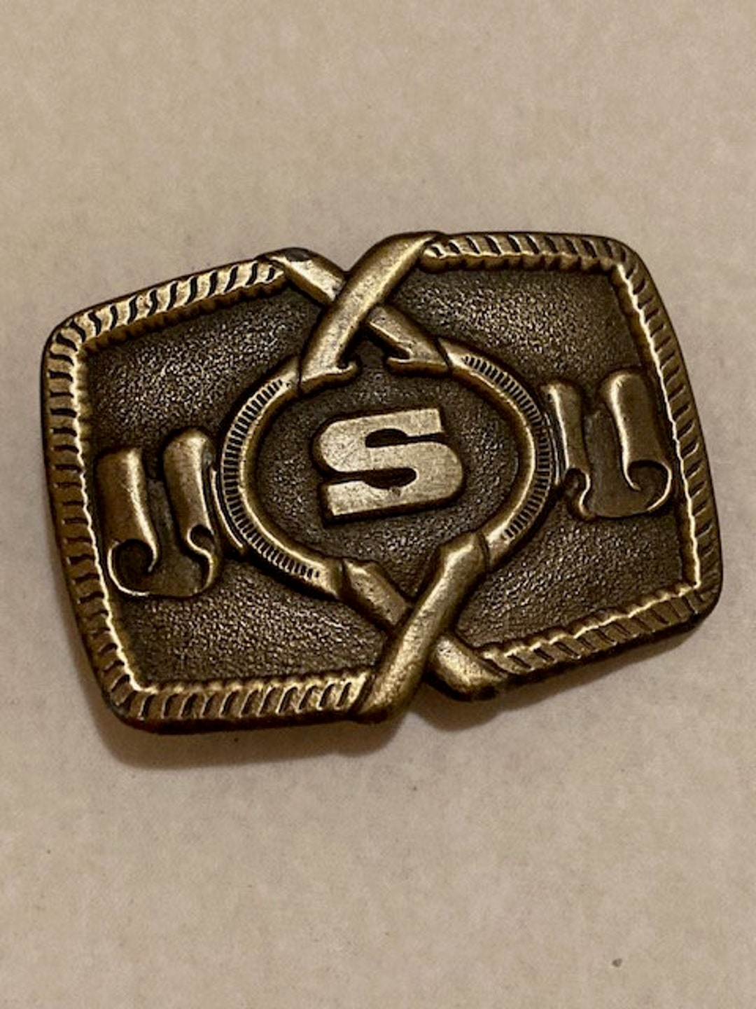Vintage Brass Metal Belt Buckle W/ the Letter S by Oden Inc - Etsy